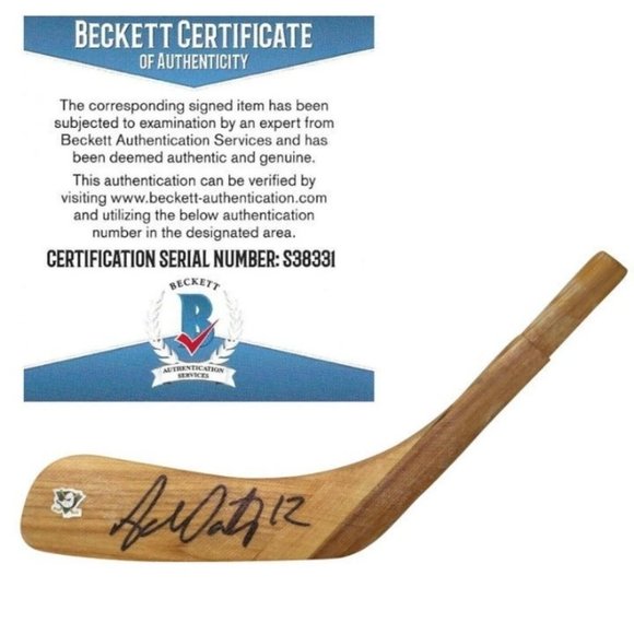 Autograph | Accents | Adam Oates Signed Ducks Ice Hockey Stick Blade ...